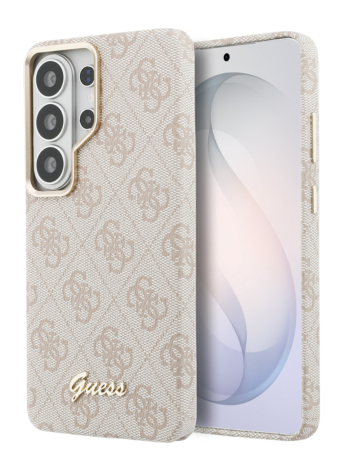 Чехол Guess на Samsung S26 Ultra, с функцией MagSafe, с защитной рамкой вокруг камеры, розовый
