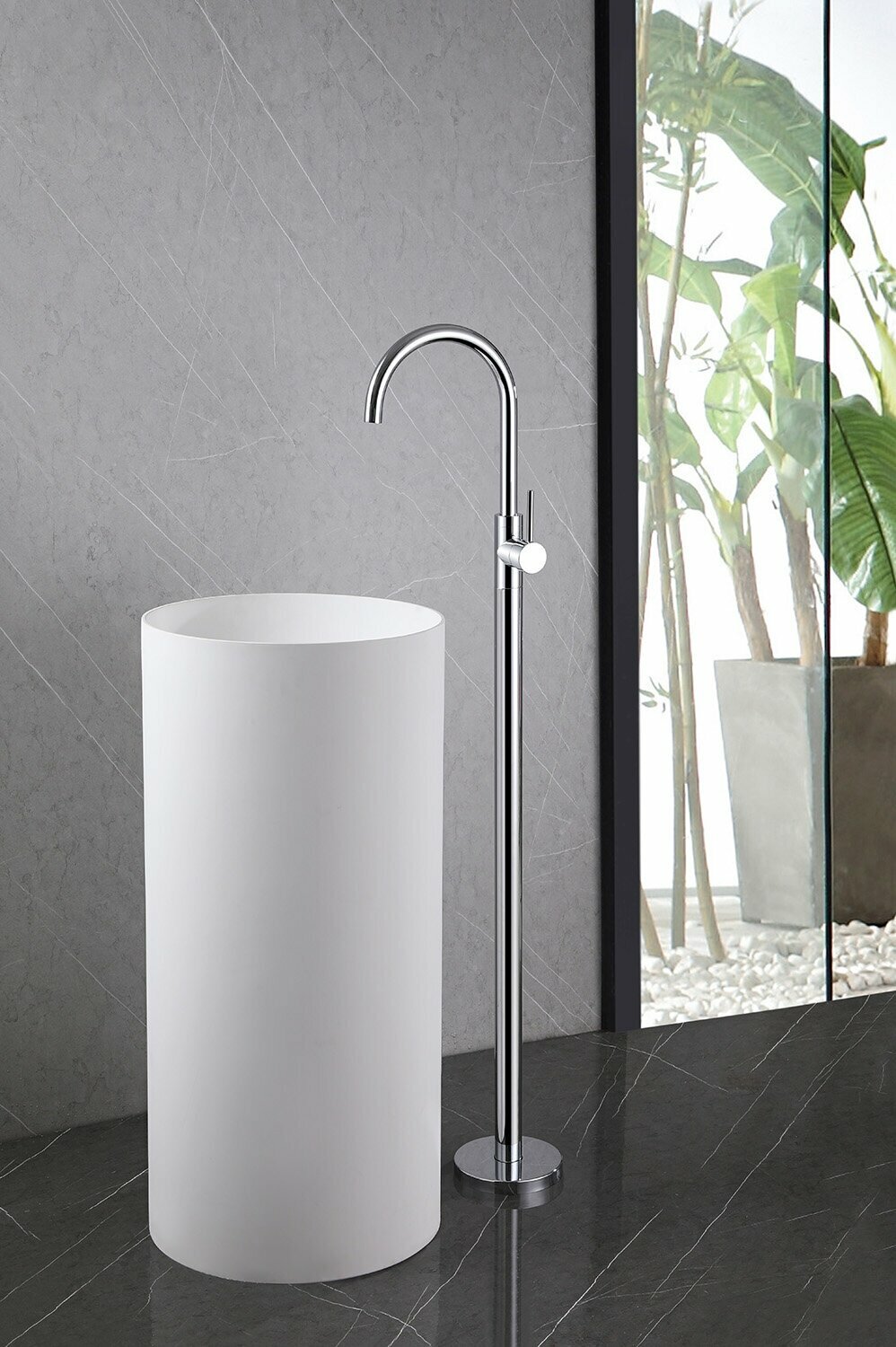 Смеситель напольный для раковины Abber Wasser Kreis AF8141 хром