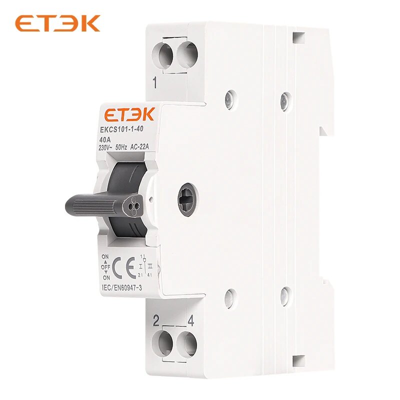 Переключатель ETEK EKCS101 40A, 2P 400V