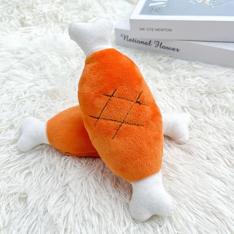 Мягкая игрушка-грызушка в виде косточки, морковки для собак и кошек, издающая звуки и отличающаяся прочностью.