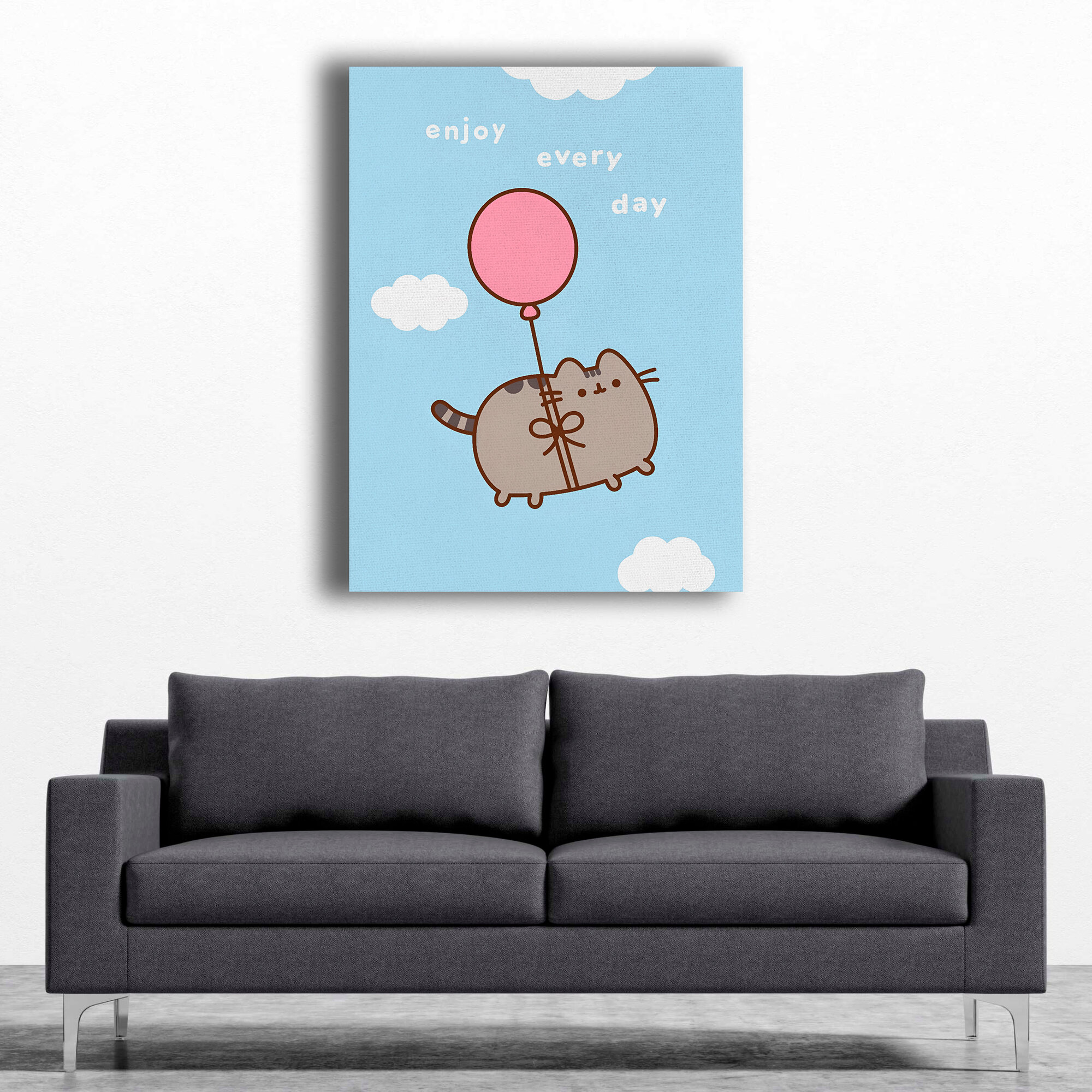 Картина на холсте пушин Pusheen кот / 40*60