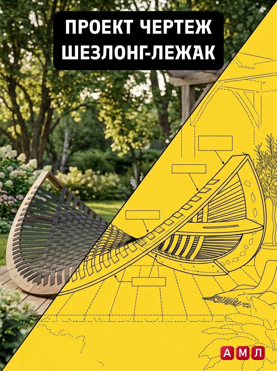 Проект чертеж Шезлонг-лежак своими руками - скачать и распечатать чертежи с размерами, пошаговая и поэтапная схема сборки