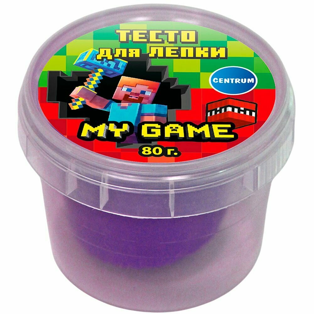 Набор Centrum для детского творчества, тесто для лепки my game, цвет фиолетовый, 80 гр, 77963