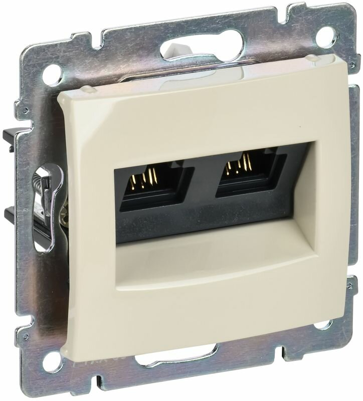 Розетка компьютерная 2-м СП Valena RJ45 кат.5 UTP механизм сл. кость (DIY-упак.) IEK 695626