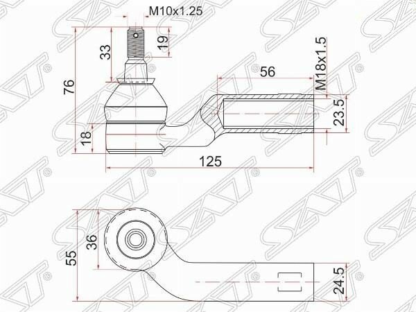 Наконечник рулевой SAT ST-BP4L-32-280 MAZDA 3 03-08/MAZDA 5 05-10 RH