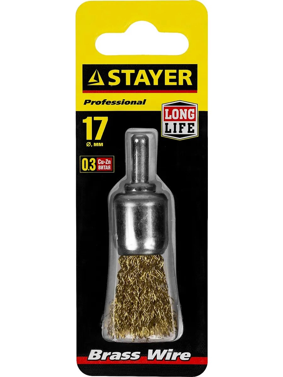 STAYER 17 мм, витая стальная латунированная проволока 0