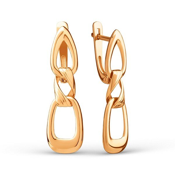 Серьги, красное золото, 585 проба