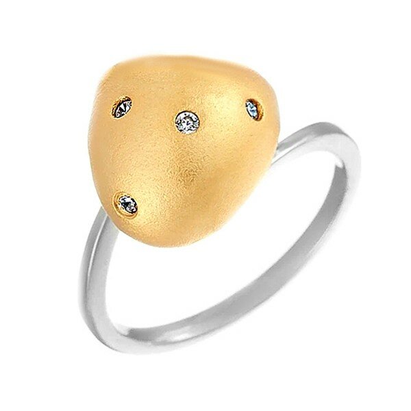 Кольцо, серебро, 925 проба, родирование, фианит