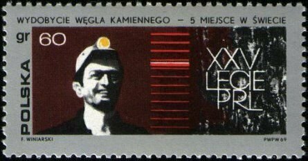 (1969-039) Марка Польша "Шахтёр" 25 лет Польской Народной Республике III