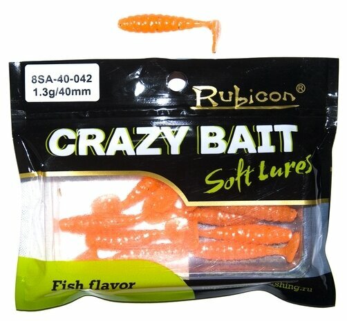 Съедобная силиконовая приманка RUBICON Crazy Bait SA 1.3g, 40mm, цвет 042