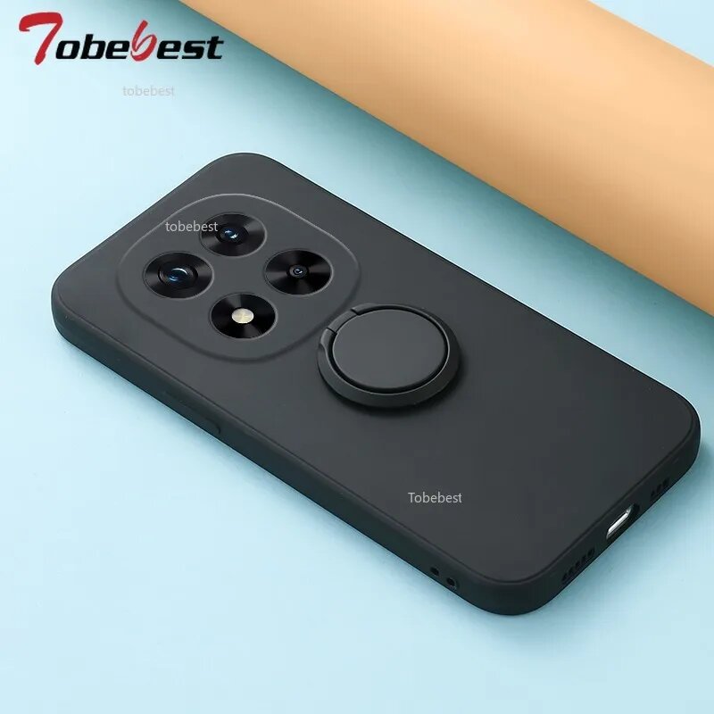 Черный чехол для Redmi Note 15 Pro 4G с кольцом