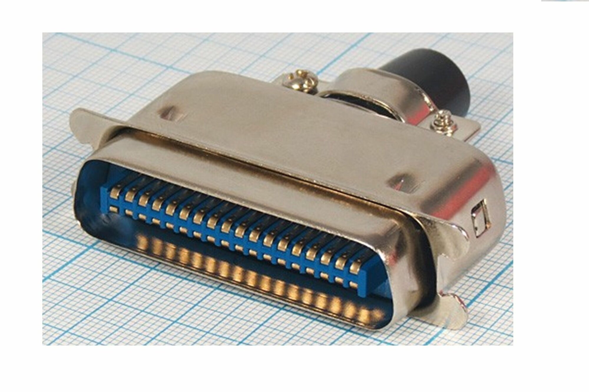 Разъем CENTRONICS вилка, шаг P2.16, контакты 36C, монтаж на кабель, кожух металл, CENC-36M #20