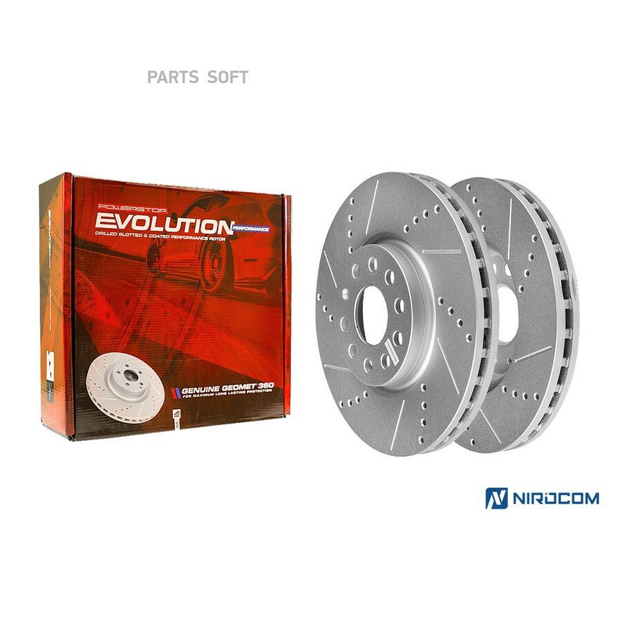 POWERSTOP CBR6031 Диск тормозной передний Evolution с перфорацией и насечками, в покрытии GEOMET Power Stop CBR6031