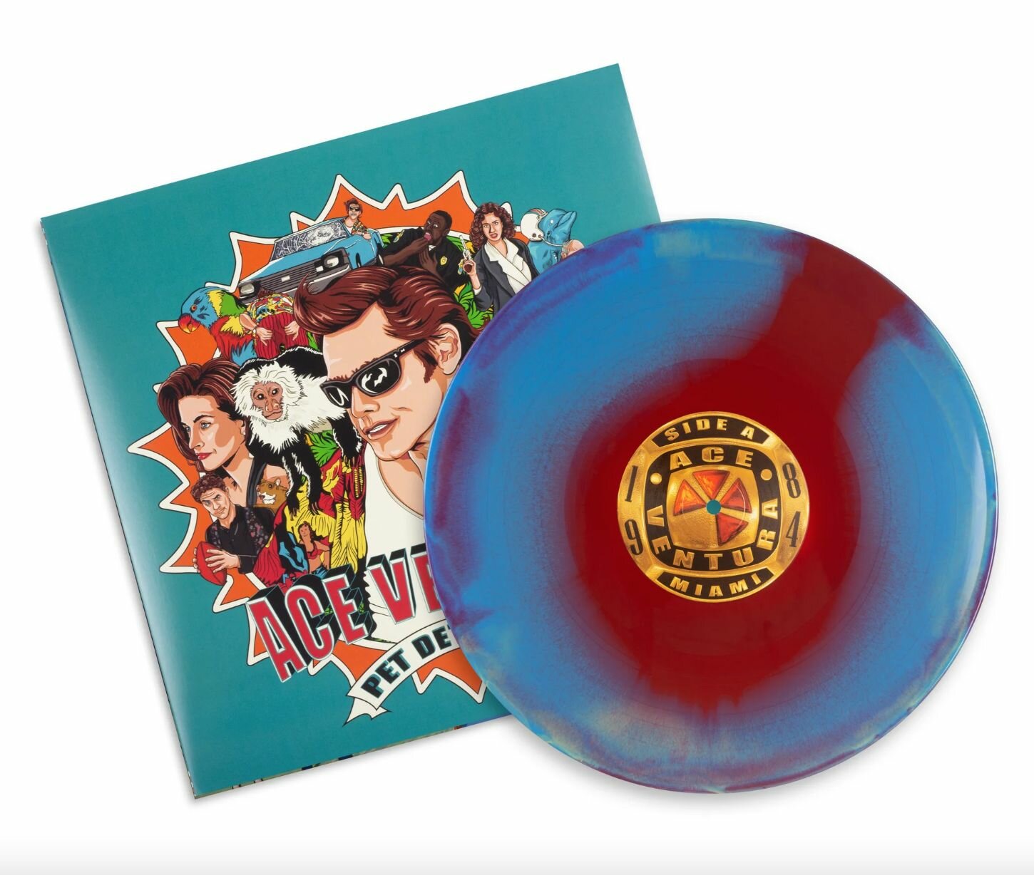 Ace Ventura Pet Detective (300шт в мире Ace Shirt Swirl Red-Blue Limited OST Soundtrack) Цвет: Красно-Синяя Рубашка Эйса, Виниловая Пластинка, Саундтрек Эйс Вентура
