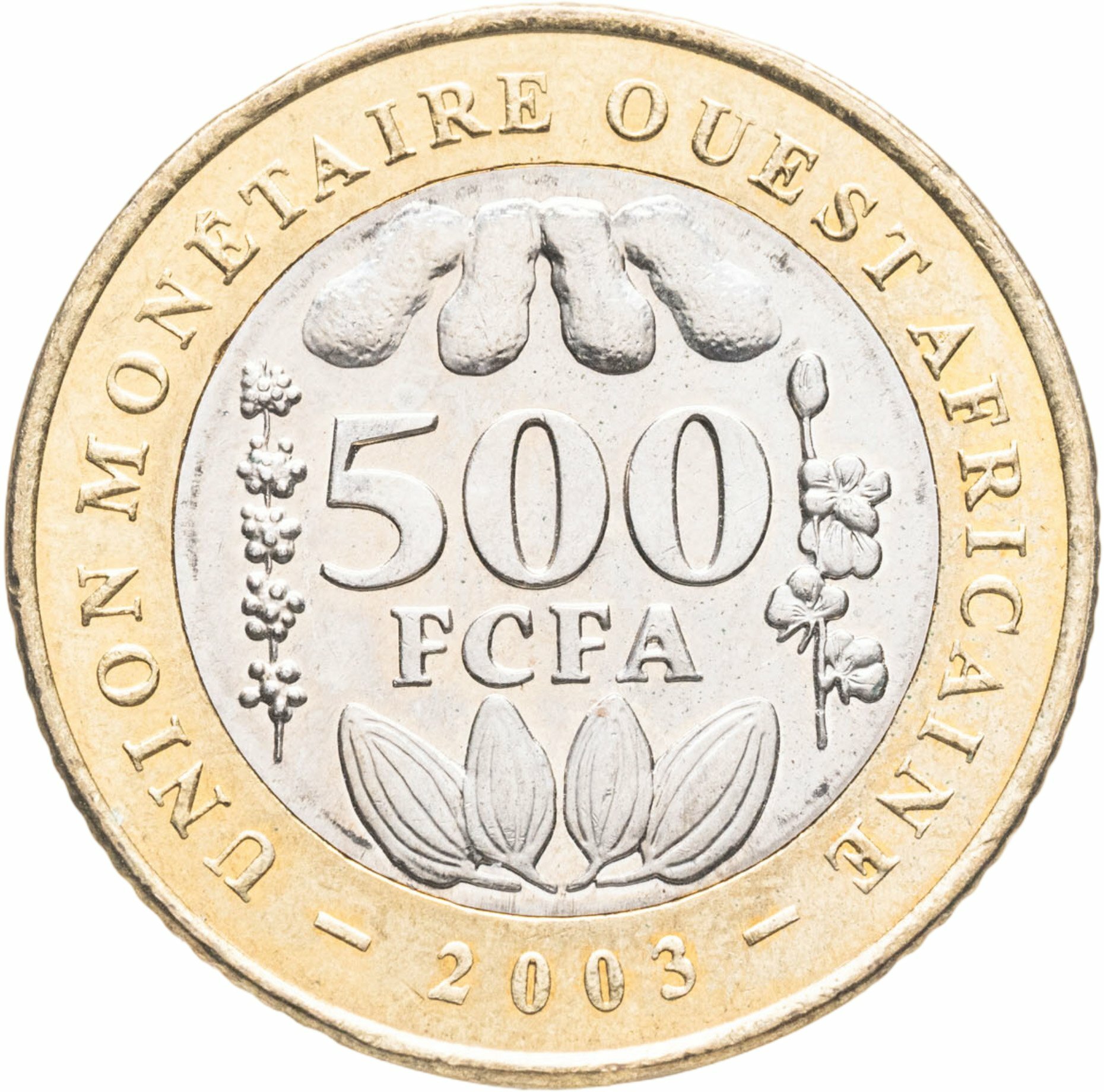 Западная Африка BCEAO 500 франков francs 2003, Биметалл, в сохранности AU-UNC