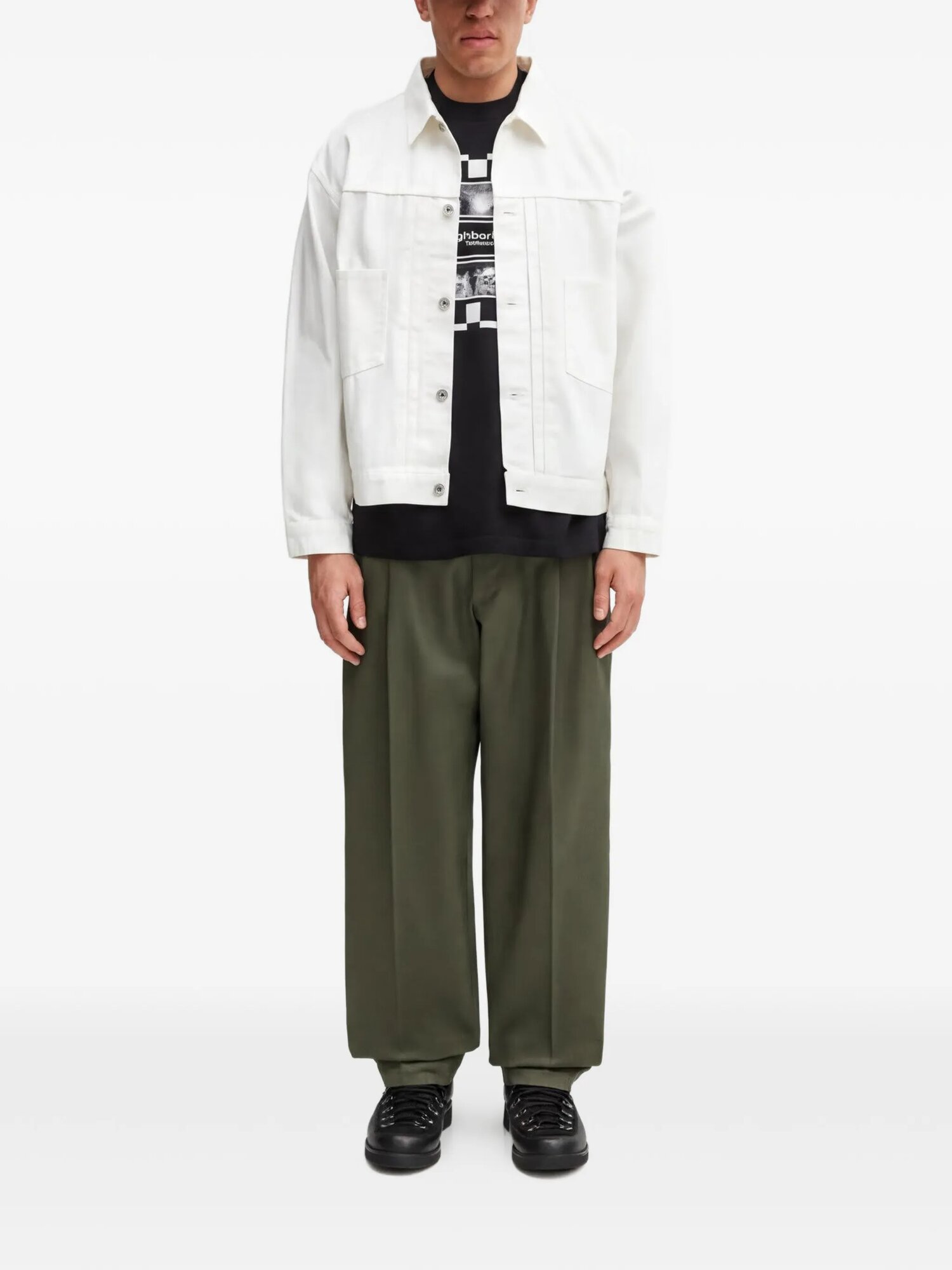 Куртка Neighborhood Button pockets jacket, размер 50, бежевый/белый — фото 1