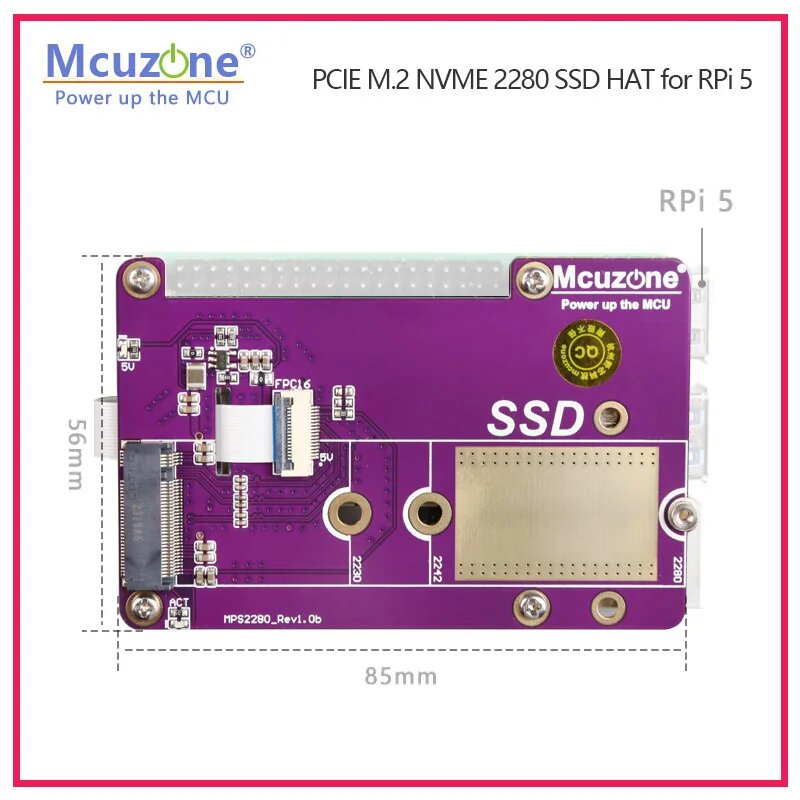 PCIe to NVMe SSD Board MPS2280, only board — фото 1
