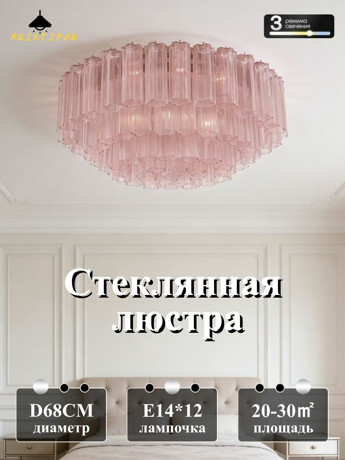 RUIXTIPAD Настенный светильник из цветного стекла для гостиной