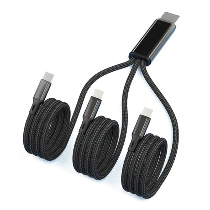 Кабель USB-C — USB-C, 3 порта, Черный - 20cm
