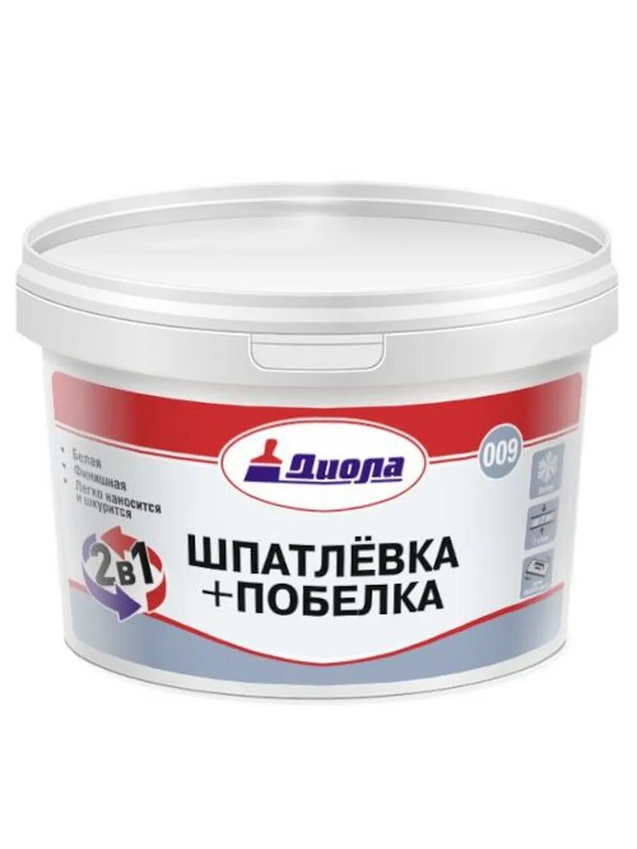 Шпатлевка-побелка 2в1 Диола Д-009 3 кг для потолков