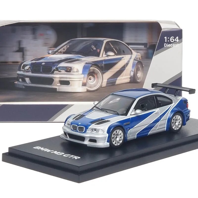Миниатюрная модель автомобиля из литого металла БМВ M3 GTR E46 модель автомобиля Игрушки 1:64 BMW M3 GTR E46