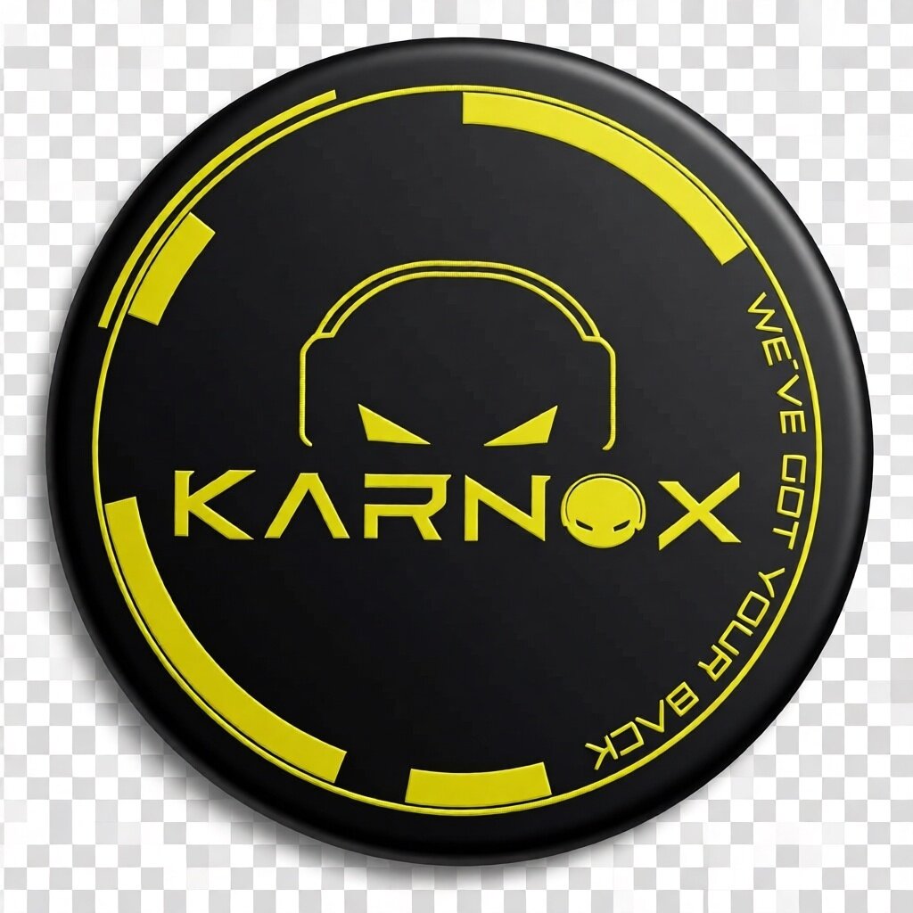 Коврик Karnox Floor Mat, круглый, нескользящий, 85x85 см, толщина 2 мм, черный, желтый