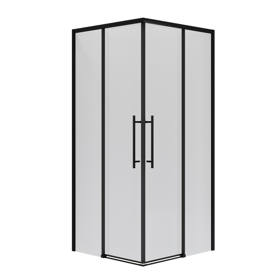 Душевое ограждение Niagara Nova NG-6829-34ВLACK (90х90х195) квадрат, черный матовый, двери раздвижные, стекло прозрачное,1 место