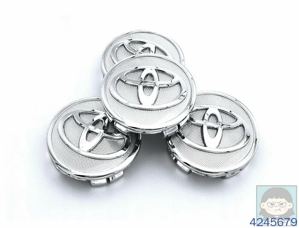 Колпачки, заглушки на литой диск колеса для Toyota / Тойота 57 мм - 4 штуки, хром
