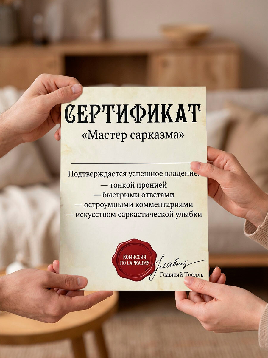 Сертификат "Мастер сарказма" — фото 1