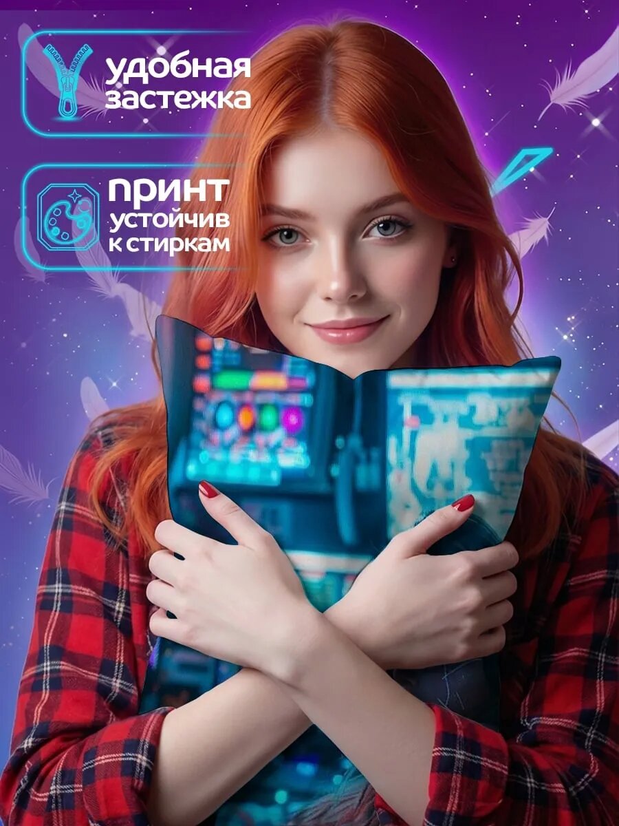 Подушка дакимакура Девушка киберпанк девушка — фото 1