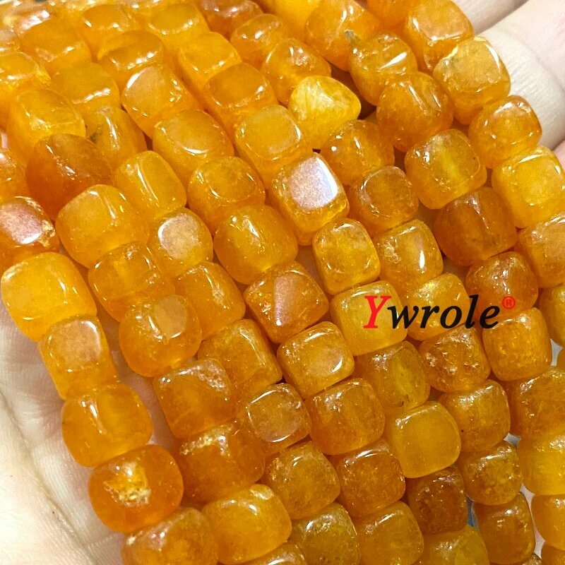 Бусины из натурального камня YWROLE 8 мм оранжевый халцедон 7-8mm 23-26pcs, Orange color