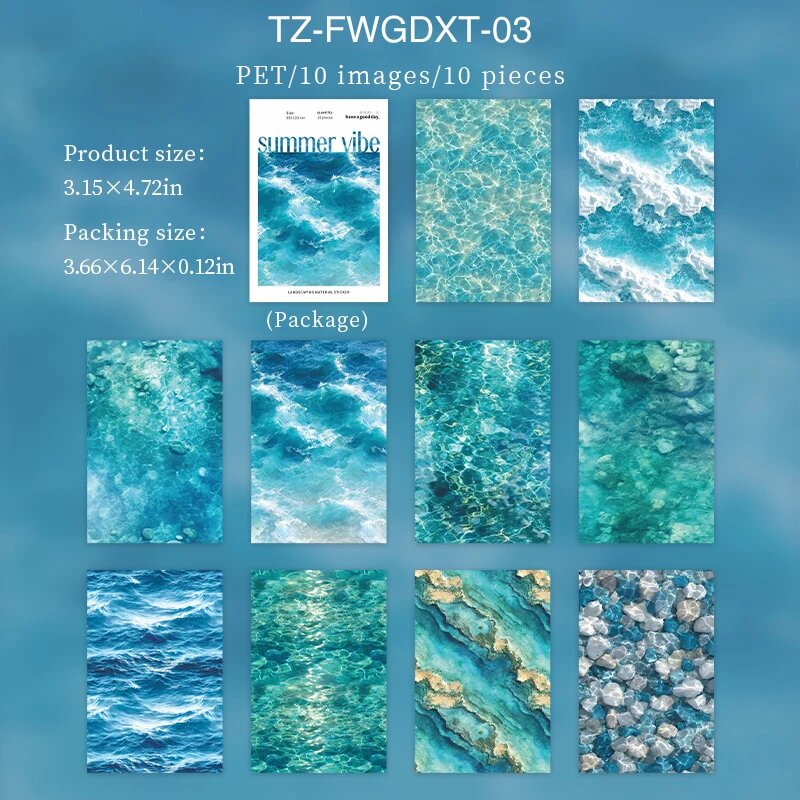 Наклейки Summer Vibe, TZ-FWGDXT-03, 10 шт.