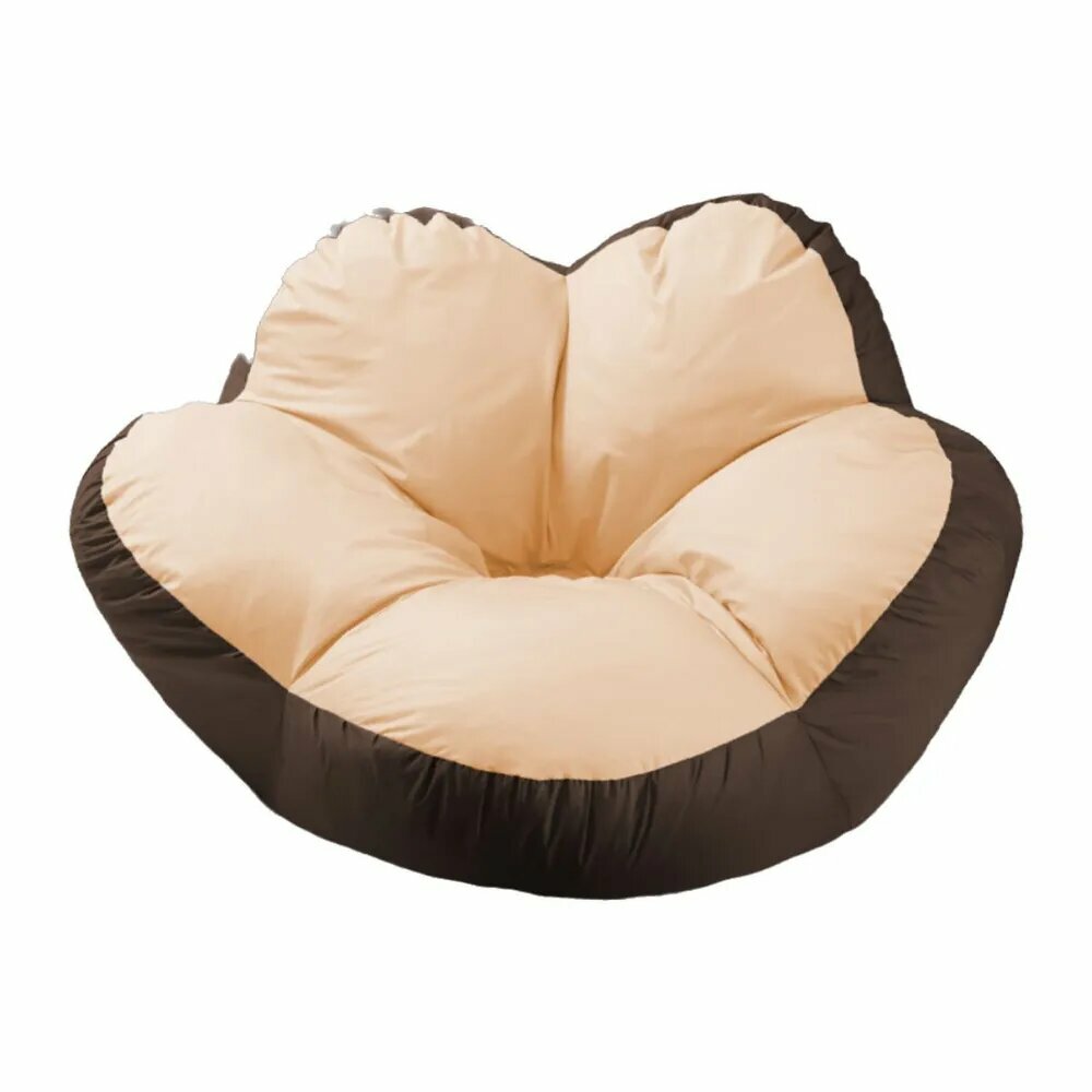 Кресло-мешок PUFON Цветок 3XL с наполнителем из пенополистирола, 96x90 см, коричнево-бежевый