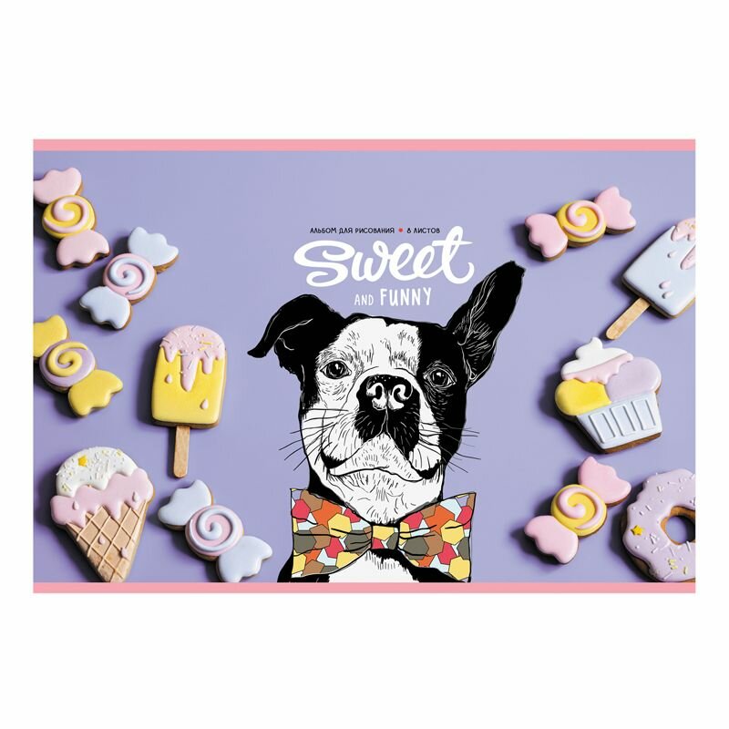 Альбом для рисования 8 л, А4, на скрепке BG "Sweet&funny", для рисования, творчества и учебы