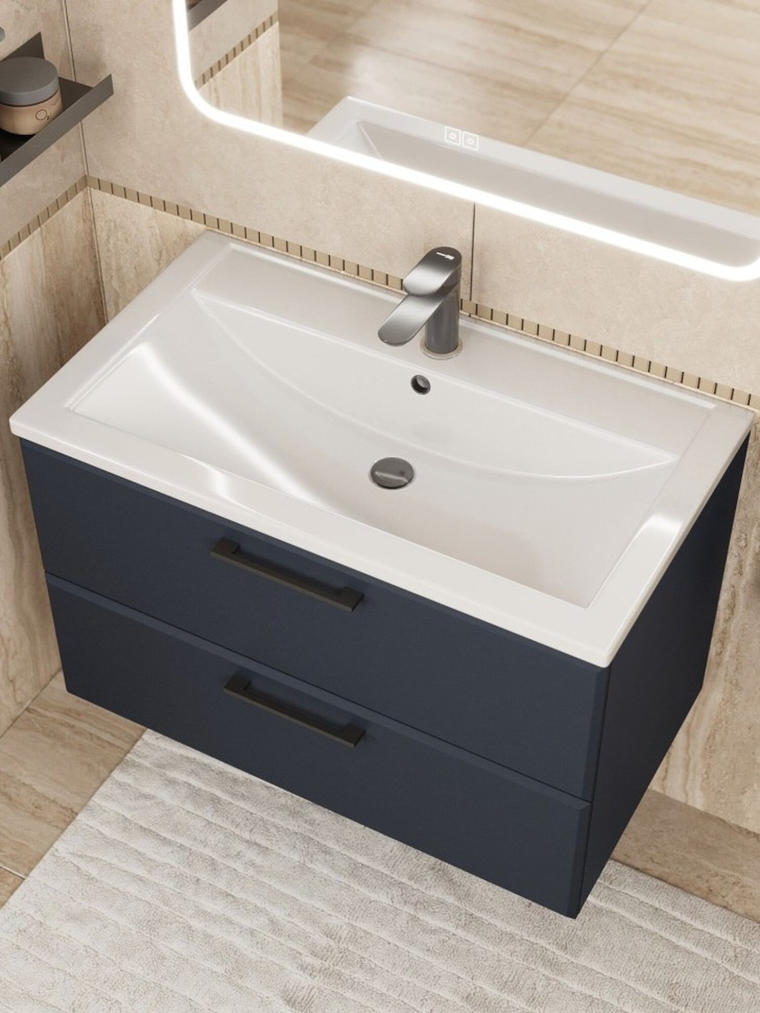 Раковина для ванной Uperwood Foster 291020342, 80 см, белая глянцевая