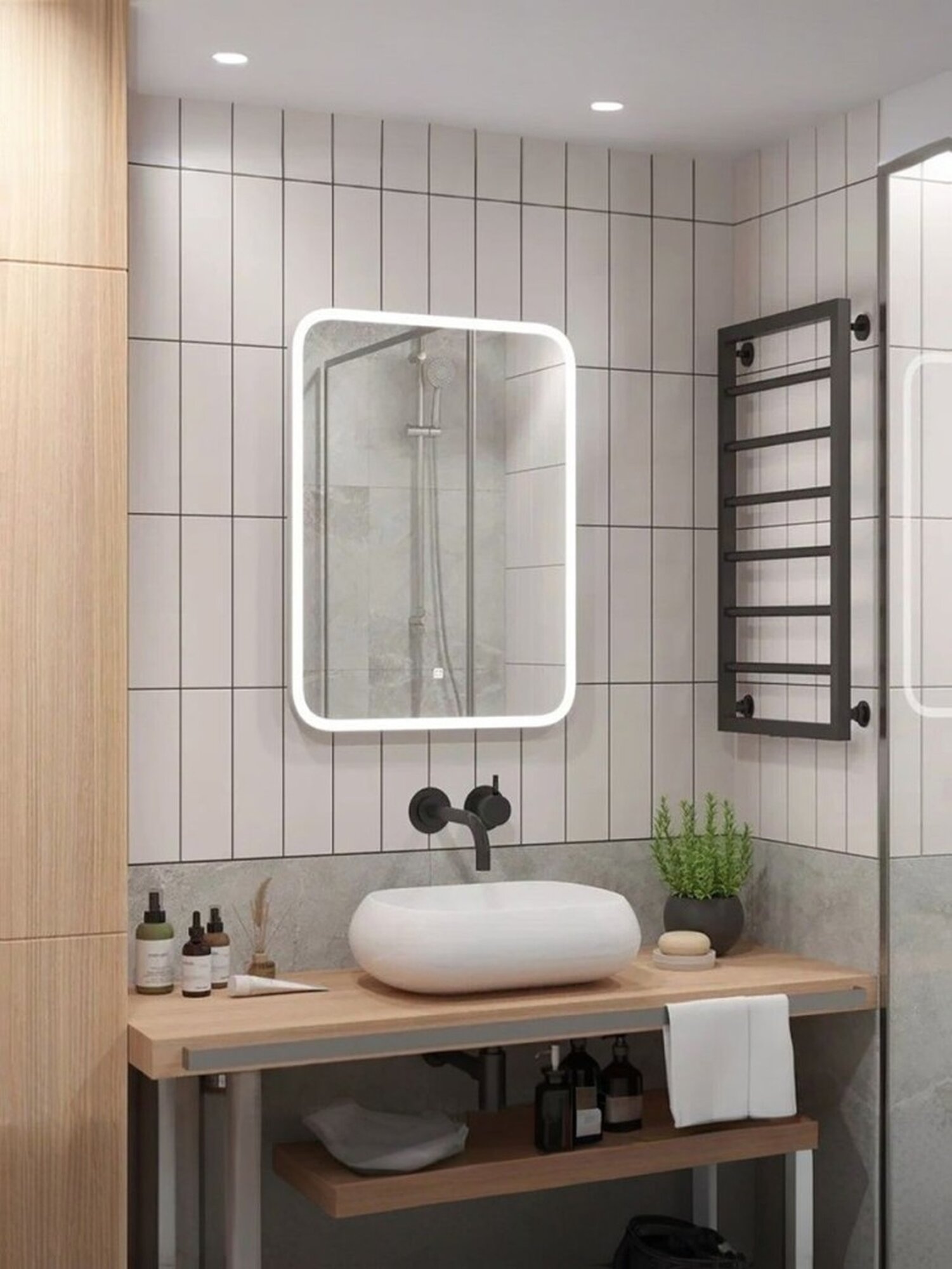 Зеркало для ванной с подсветкой Uperwood Foster 60х80 см, прямоугольное, сенсор/антизапотевание