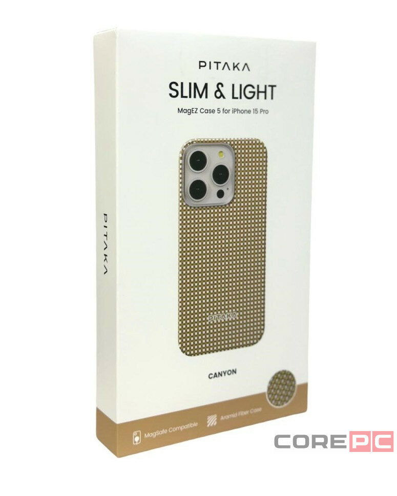 Накладка для i-Phone 15 Pro 6.1" Pitaka Magez Case 5 Aramid Fiber Каньон(canyon)