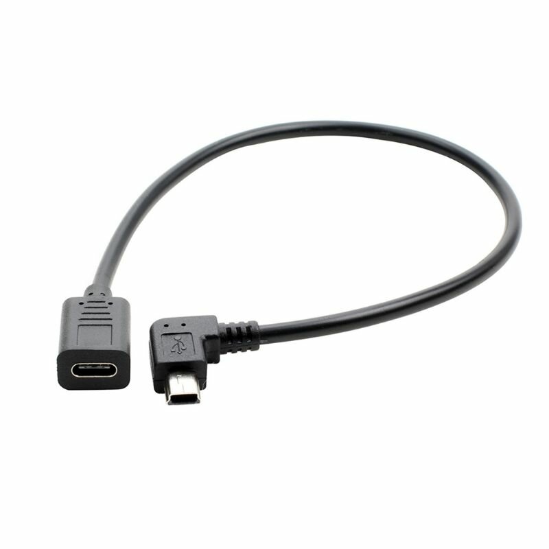(1 шт.) Переходник Type-C (гнездо) на Mini USB (штекер) - угловой разъем