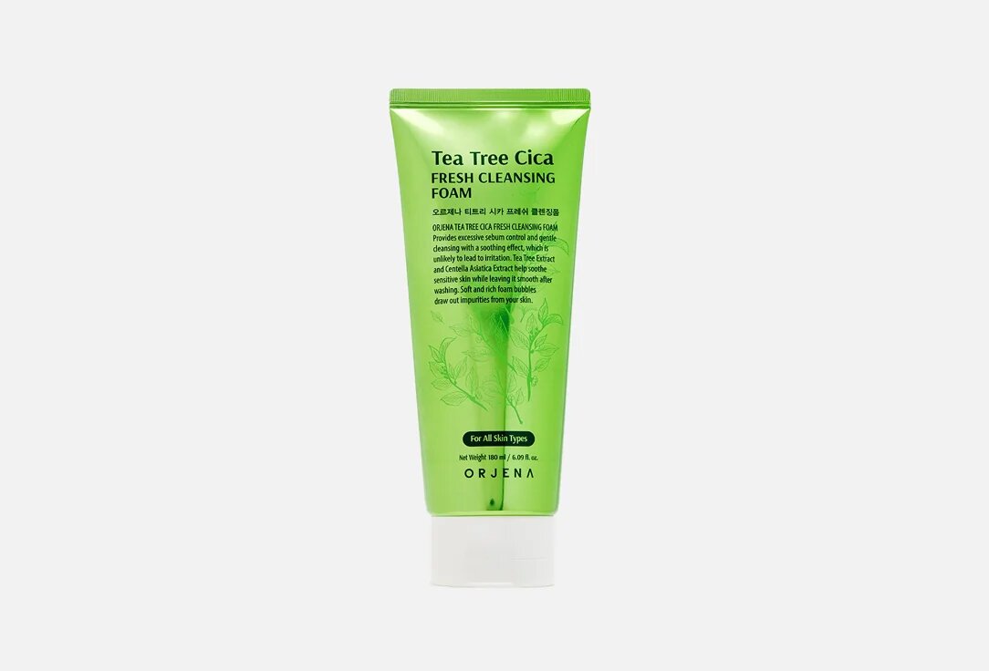 ORJENA TEA TREE CICA FRESH CLEANSING FOAM Пенка для умывания с экстрактом чайного дерева 180мл