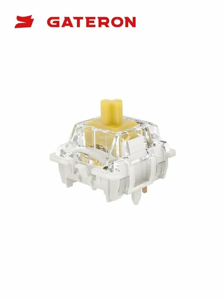 Переключатели для клавиатуры GATERON G Pro 3.0, предварительно смазанные, 5-контактные, линейные, RGB, для игровой механической клавиатуры (желтые, 35шт)