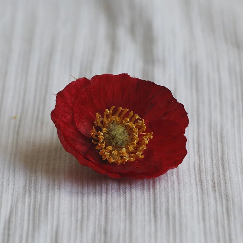 Искусственные цветы мака LINANUO, 20 шт, шелк Красный, 6cm, Красный, Red