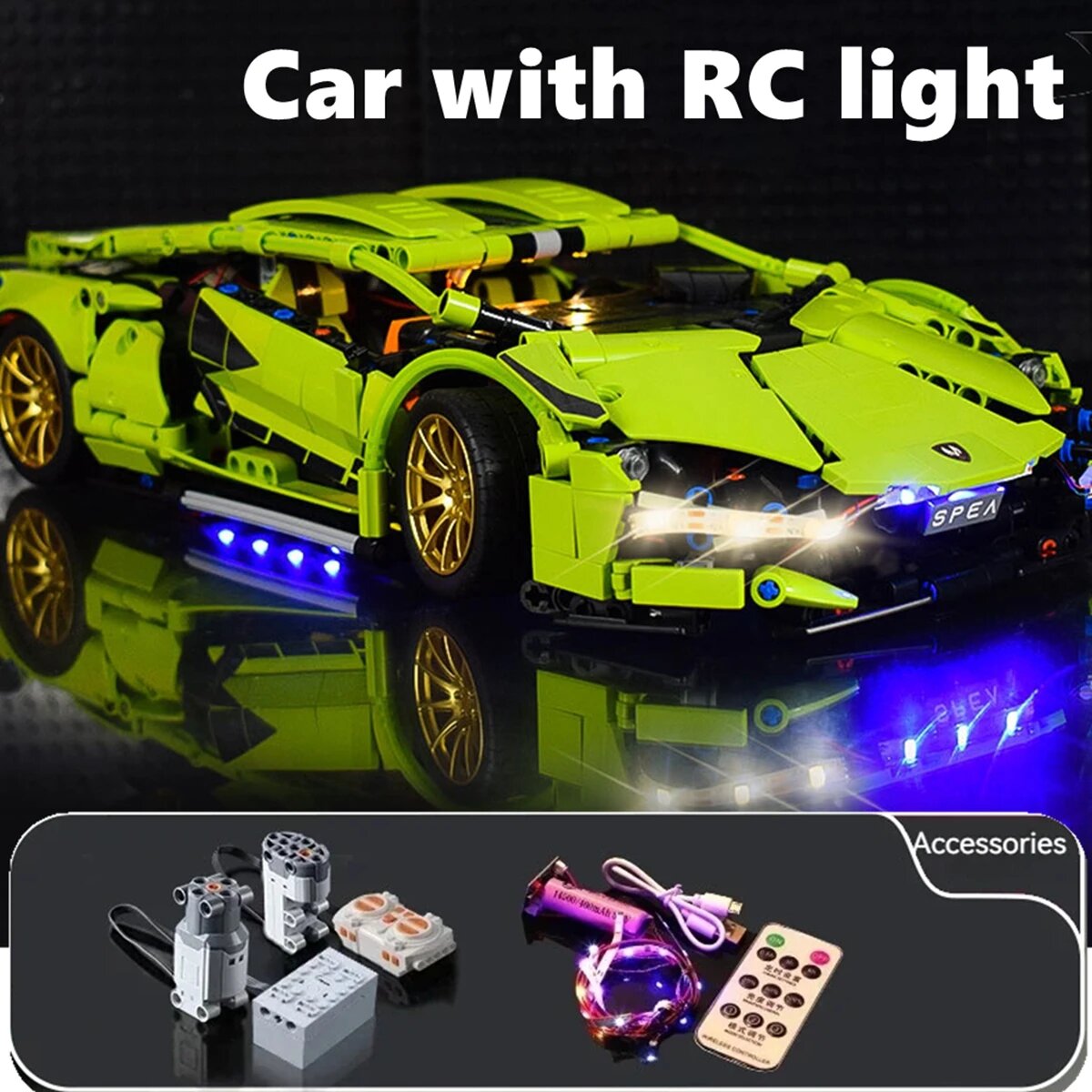 SEMBO BLOCK Конструктор гоночного автомобиля car with light RC