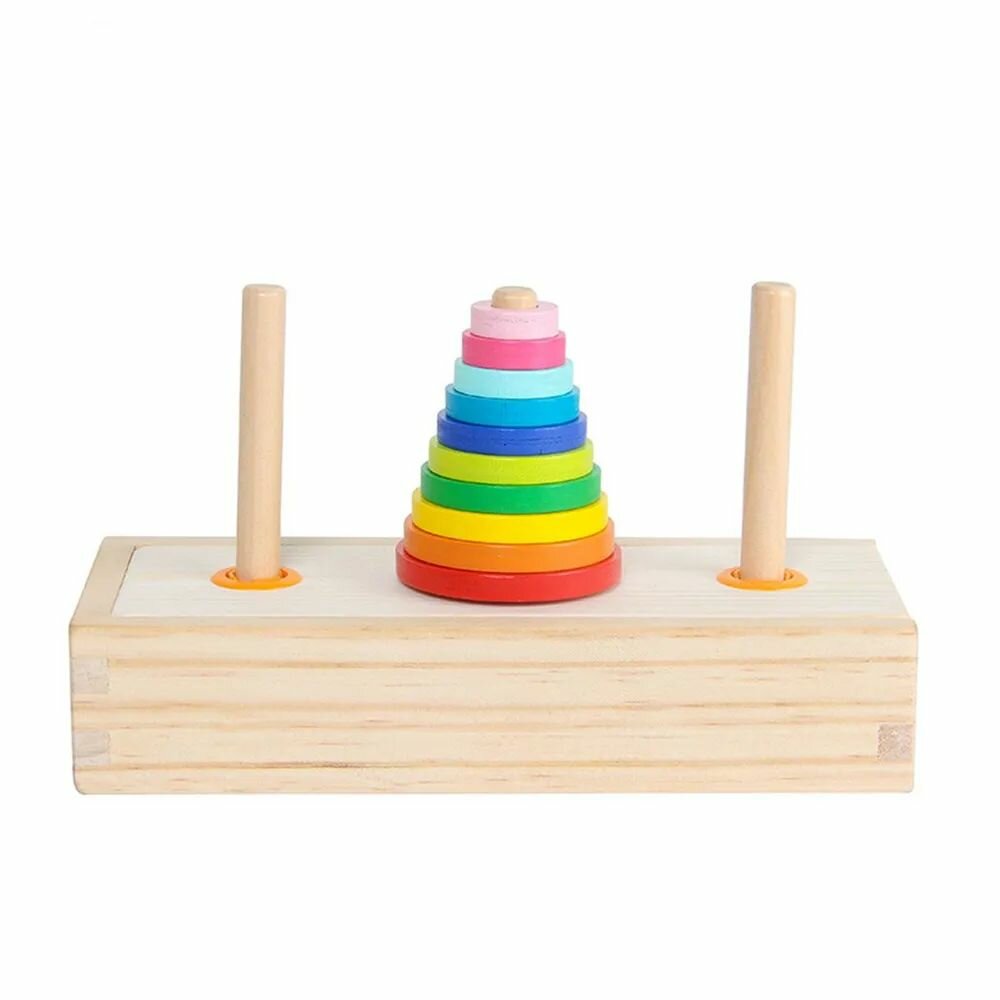 Обучающая игра, Деревянная башня Ханой из 10 уровней, 1 набор,