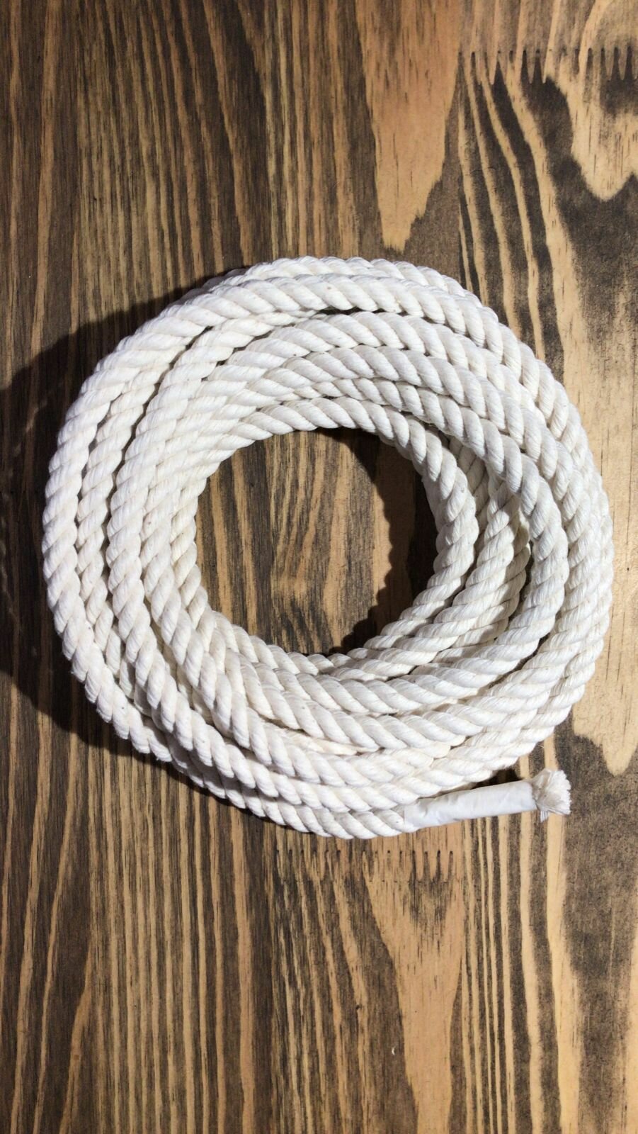 Канат хлопковый шлифованный высший сорт 8 мм, 30 м / шнур для рукоделия 8 мм, 30 м