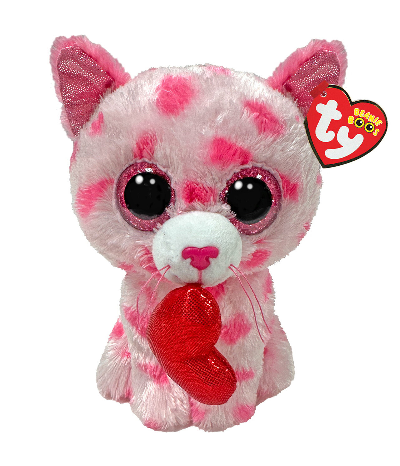 TY Мягкая игрушка Свити кошка с сердцем, 15 см