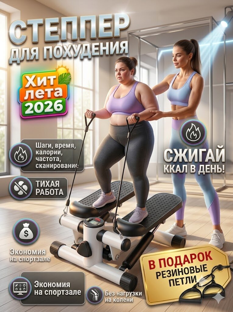 Степпер тренажер для дома 150кг тренажер для похудения для ходьбы