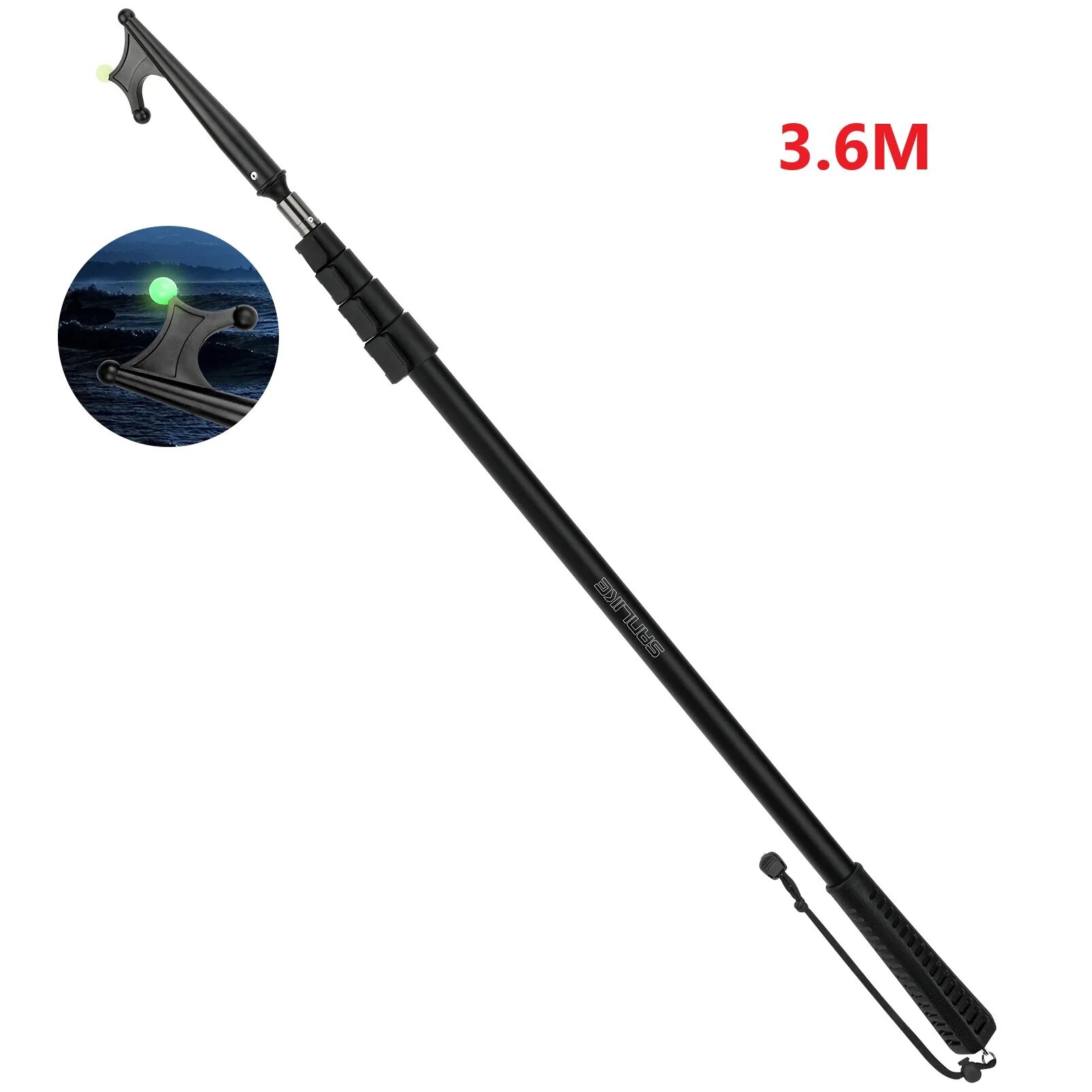 SANLIKE телескопический лодочный крюк 2,15 м/3,6 м 3.6M grey