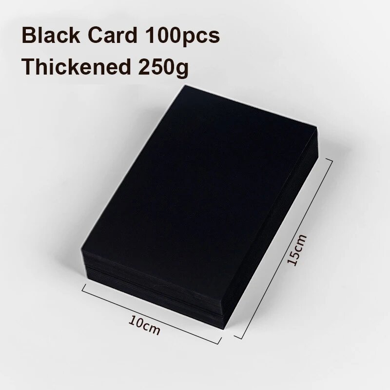 Черные черные карты 10x15 см, 100 шт, 250 г/м2