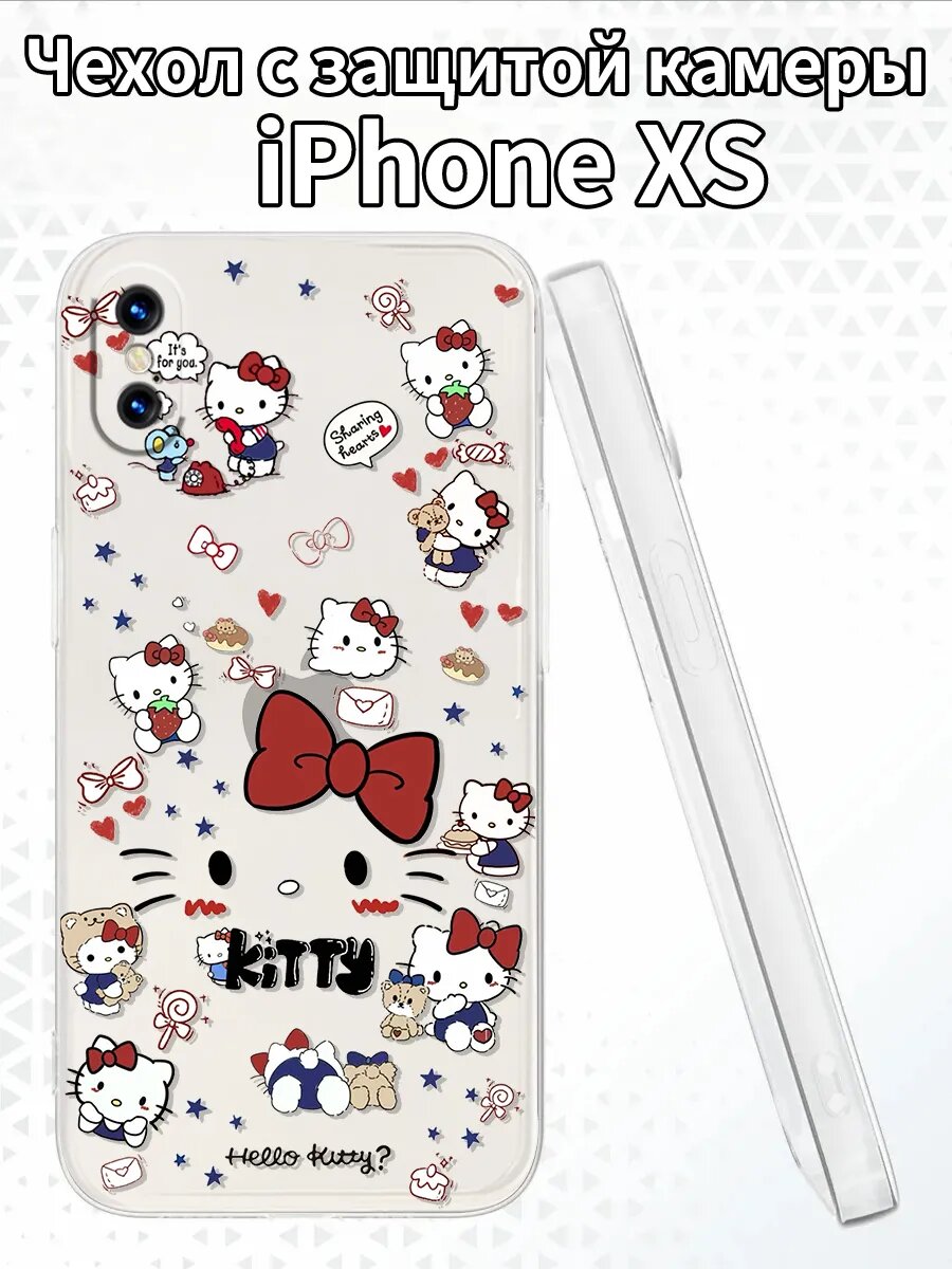 Чехол на iPhoneXS с бантиками Хелло Китти
