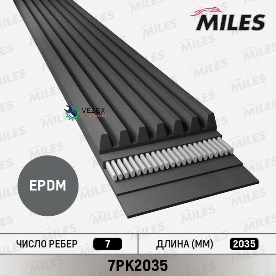 MILES 7PK2035 Ремень поликлиновой 7PK2035
